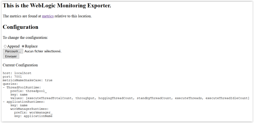 Intégration WebLogic Server et Prometheus via WebLogic Monitoring ...
