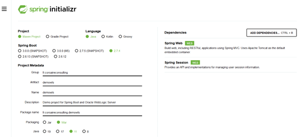 Déploiement d’une application Spring Boot sous WebLogic Server 14c – La vigie du corsaire